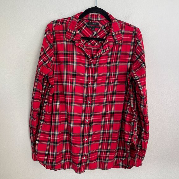 J. Crew Factory | Tops | J Crew Womens 2 Classic Fit Boy Shirt In Red Stewart Tartan Flannel Top ...